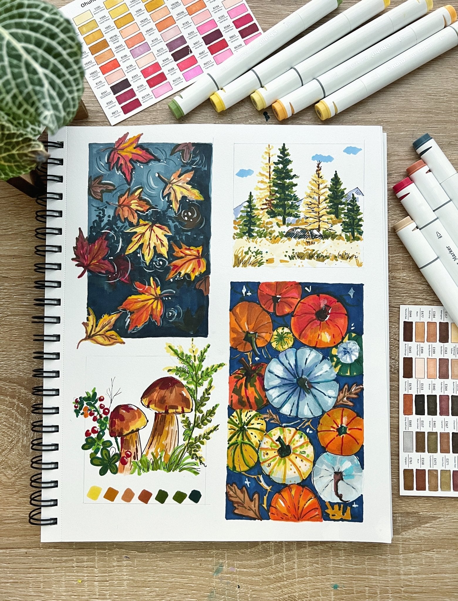 Autumn Series: Gouache Art Prints for Fall Inspiration – Zoe Art Garden