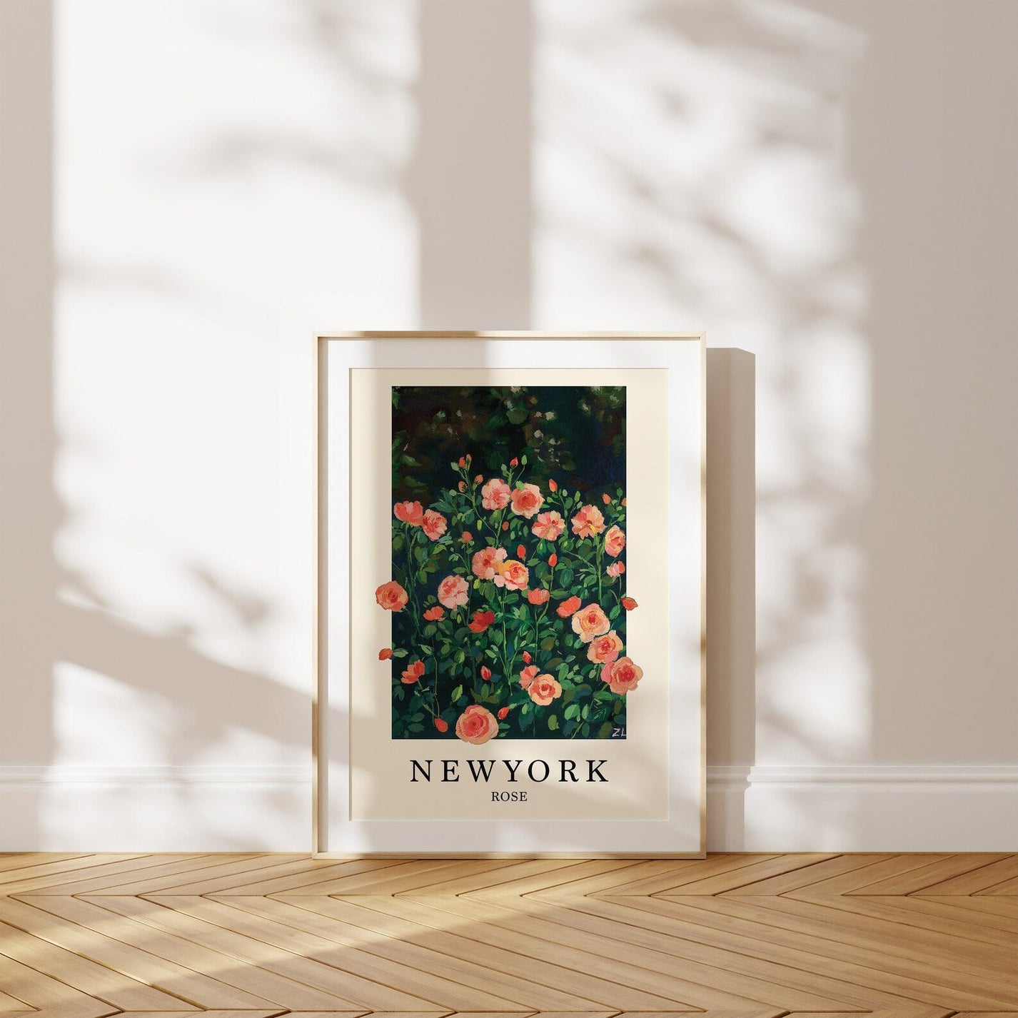 New York State Flower – Rose Gouache Art Print – Zoe Art Garden