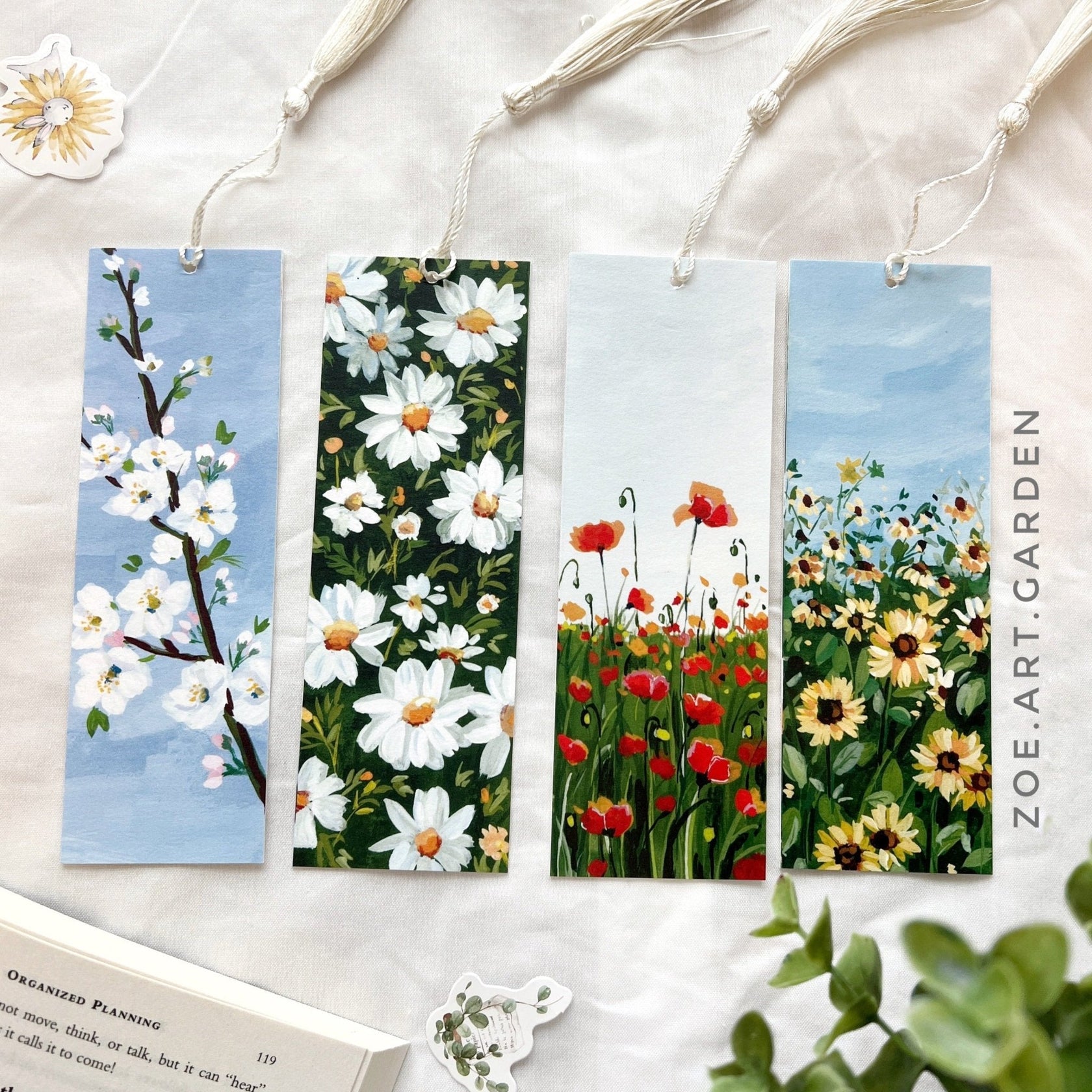 Four Season Bookmarks- Set of four bookmarks – Zoe Art Garden