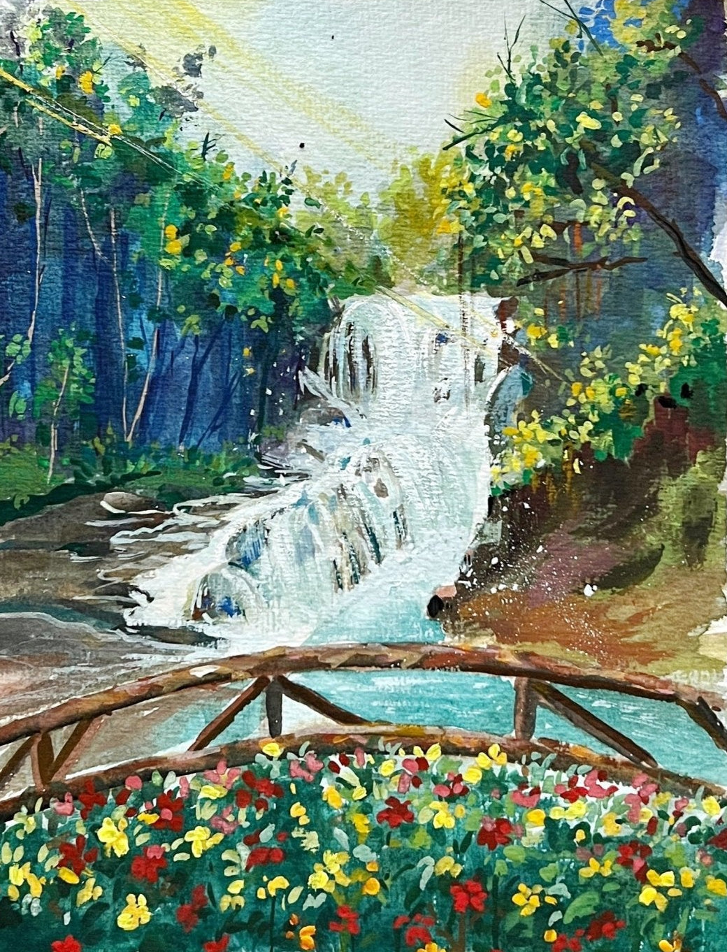 Original Gouache Painting by Zoe Lee – Nature Original Art – Zoe Art Garden