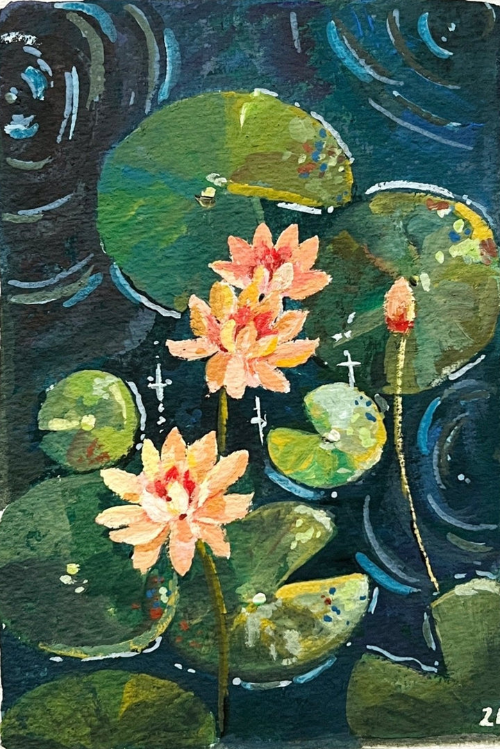 Original Gouache Painting by Zoe Lee – Nature Original Art – Zoe Art Garden