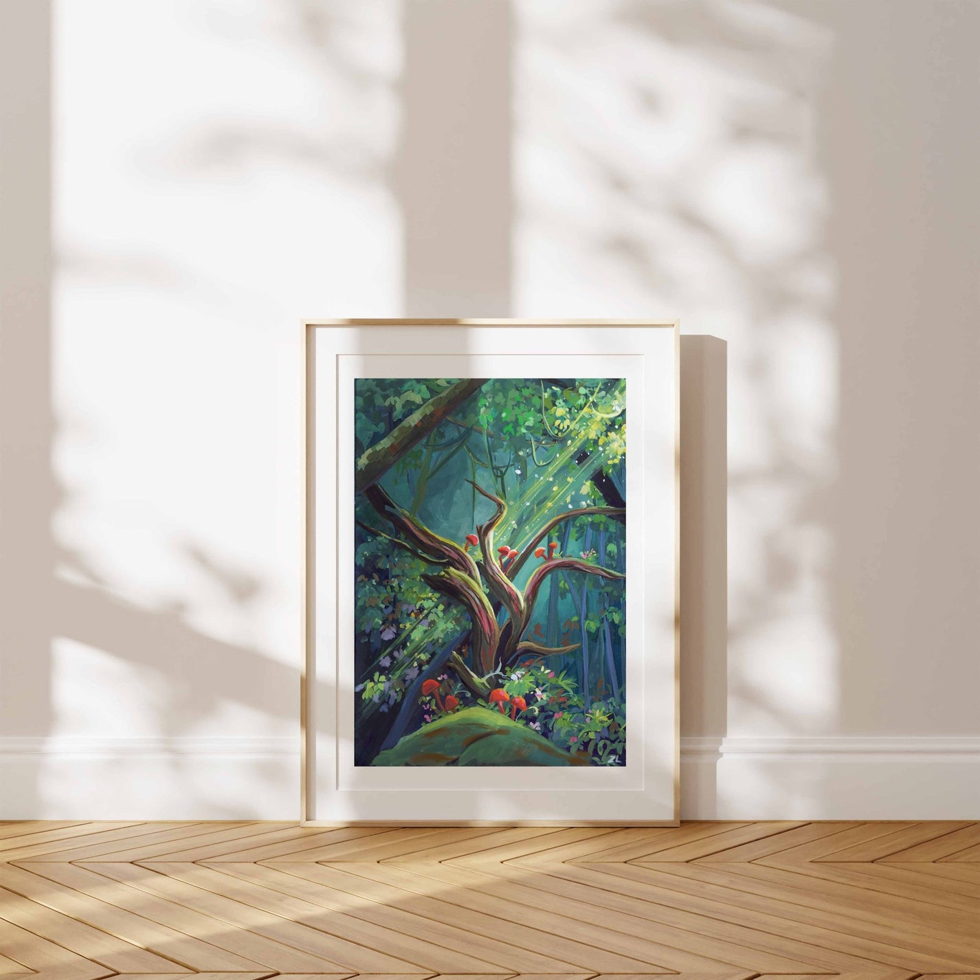 Resilience Oak Tree in the Forest – Gouache Art Print – Zoe Art Garden