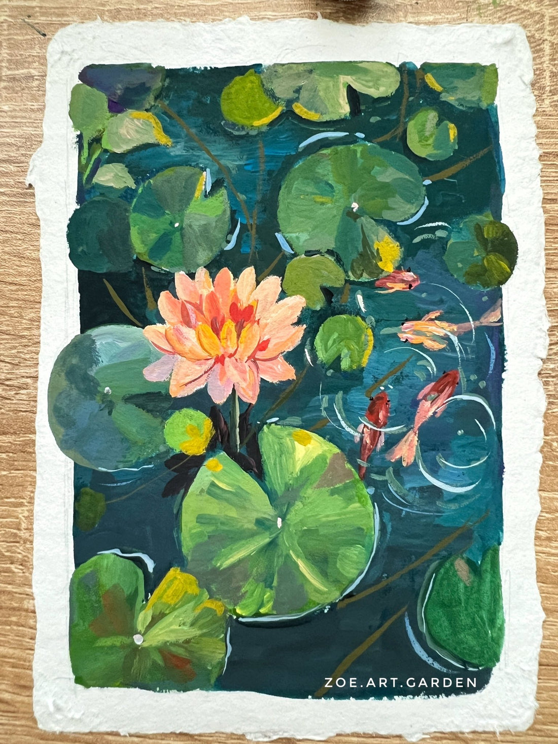 Original Lotus Pond Gouache Painting - Gouache Study – Zoe Art Garden