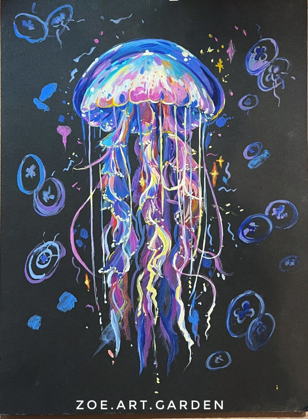 Original Gouache Painting by Zoe Lee – Nature Original Art – Zoe Art Garden